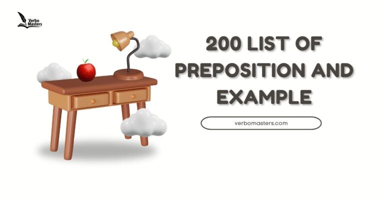200 List of Preposition and Example